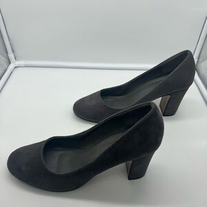 K Studio | Shoes | Nwt K Studio Gray Faux Suede Chunky Block Heels Sz ...